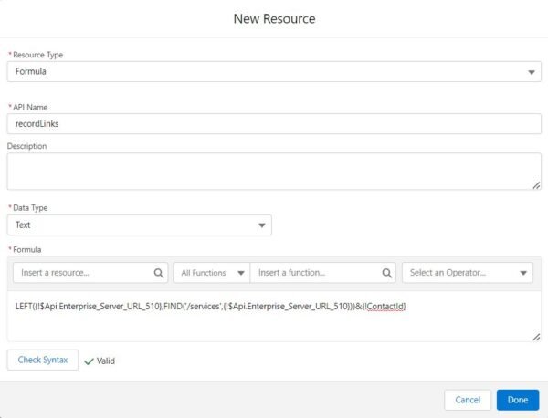 How to create a Record Link in Salesforce Flow - Salesforce Geek