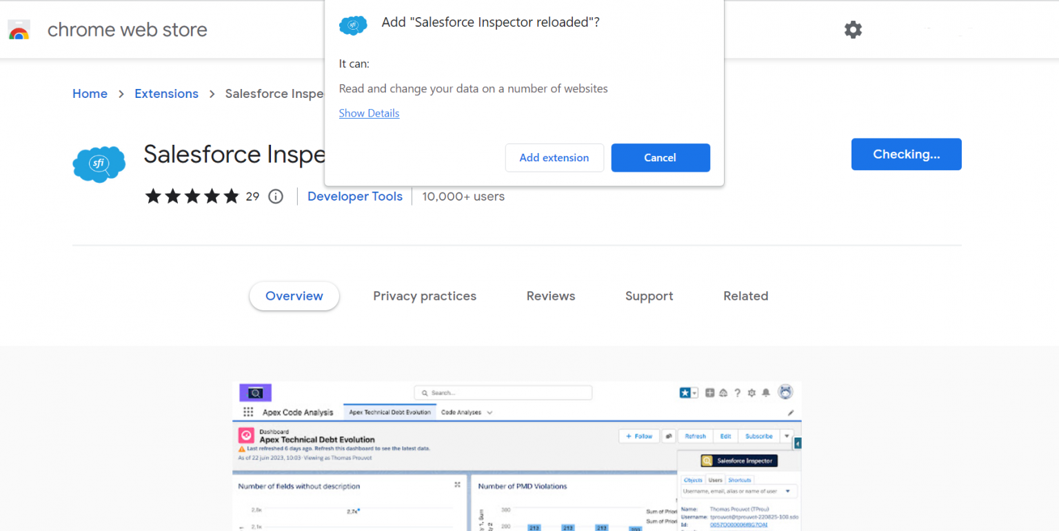 Salesforce Inspector Reloaded Chrome Extension