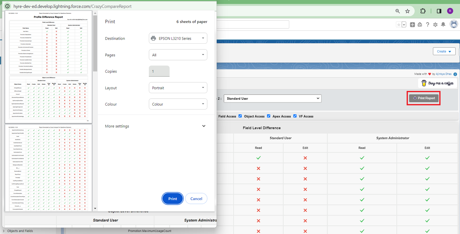 Salesforce Crazy Compare Chrome Extension - Salesforce Geek