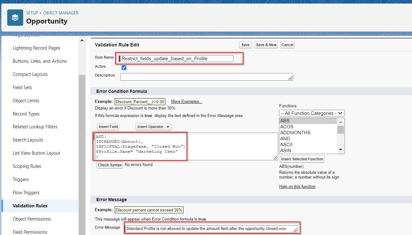 20 Important Validation Rules in Salesforce - Salesforce Geek