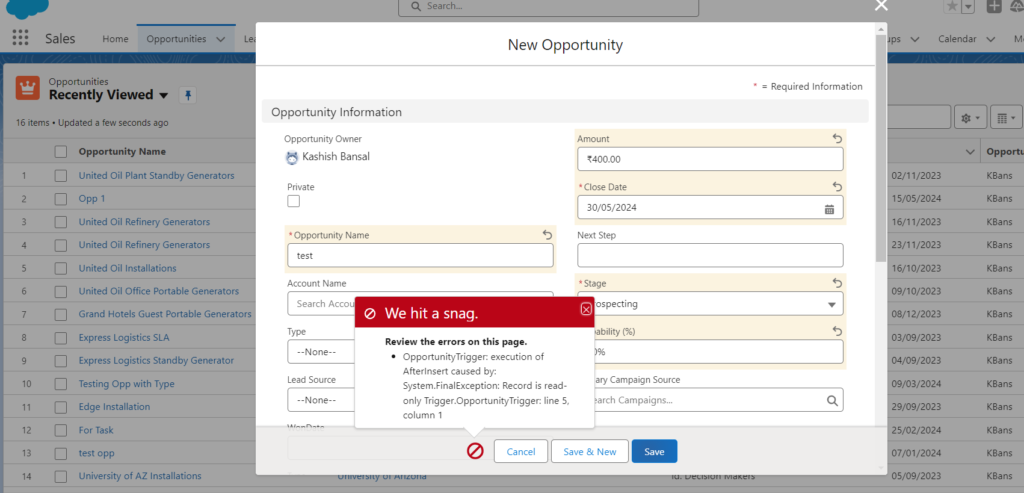 Apex Triggers in Salesforce - Salesforce Geek