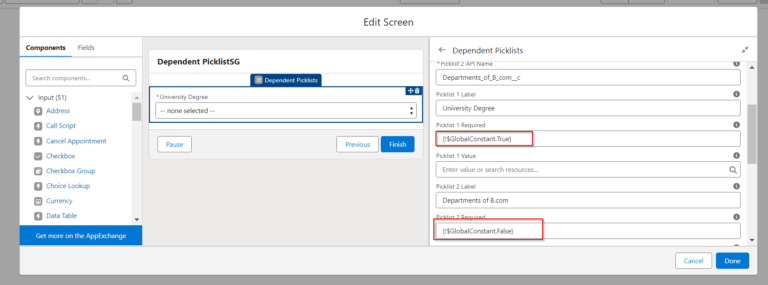 Dependent picklist in Salesforce Flow - Salesforce Geek