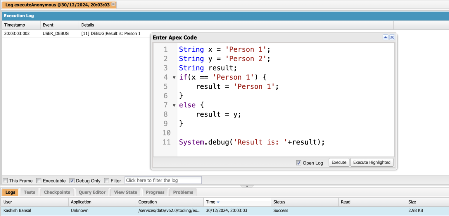 Ternary Operator in Salesforce - Salesforce Geek