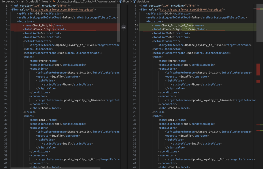 How to compare two Flow Versions in Salesforce - Salesforce Geek