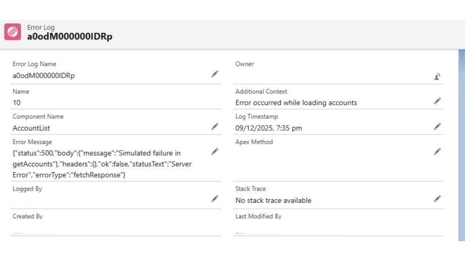 Error Logging Framework in Salesforce for LWC - Salesforce Geek